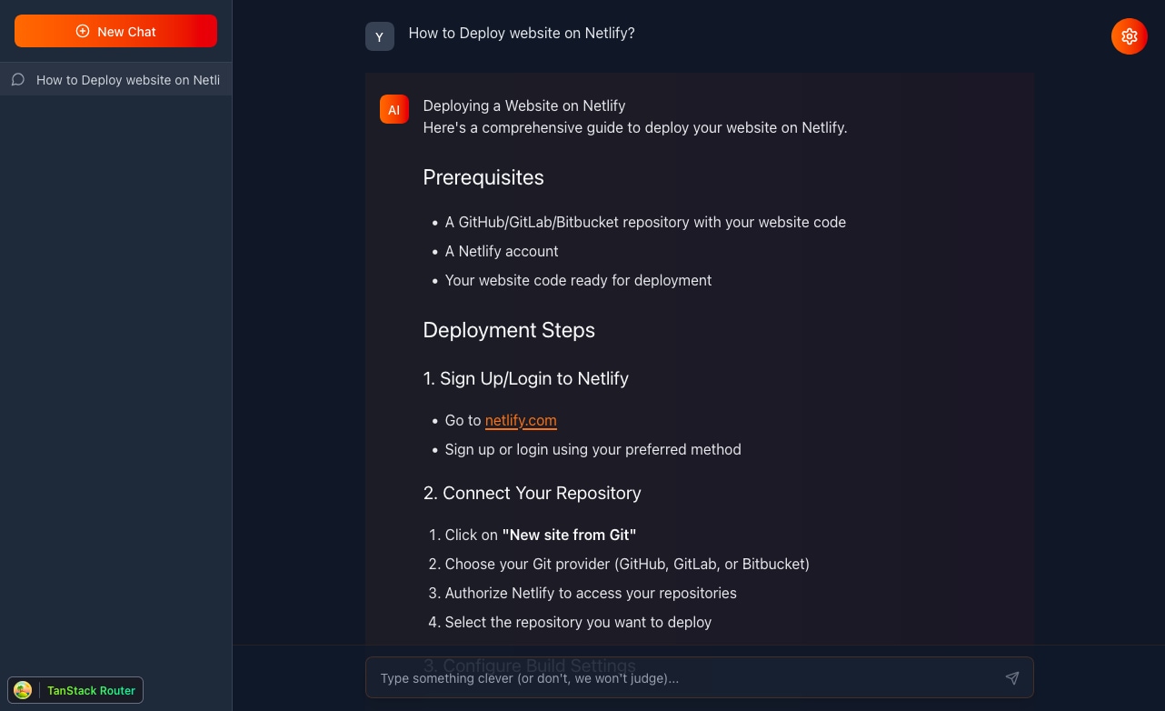 TanStack Chat Template | tanstack-template